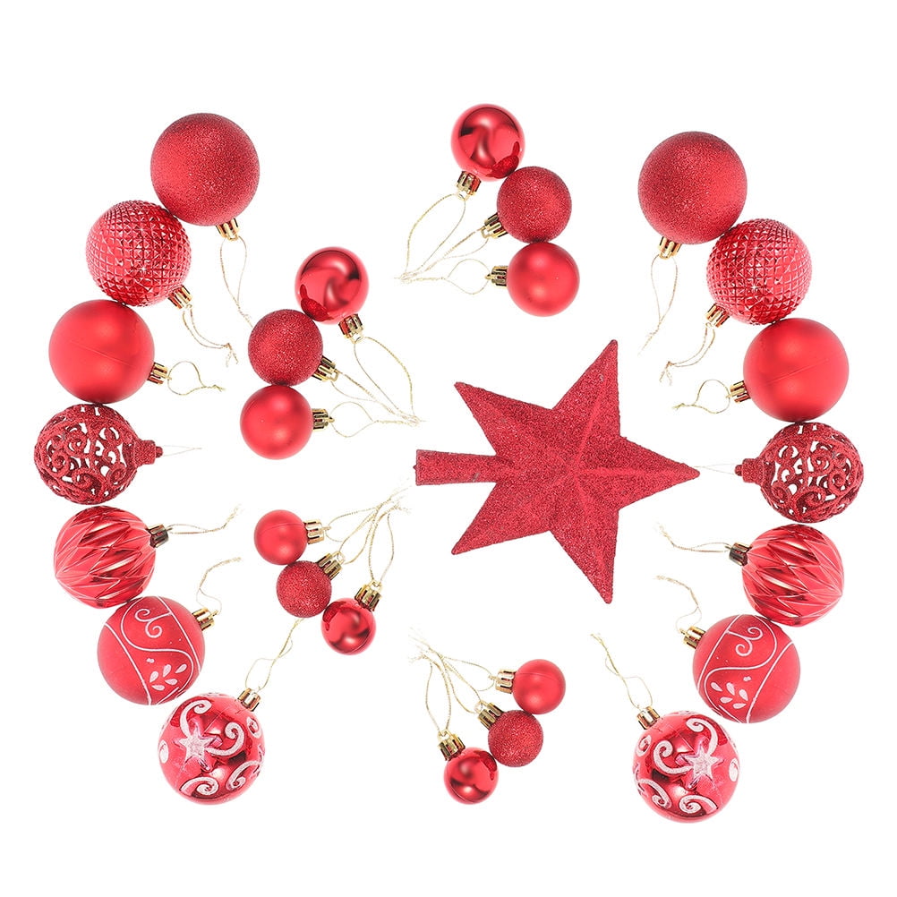 ELAYARD Red ABS Christmas Tree Hanging Ornament Set for Joyful Decor ...
