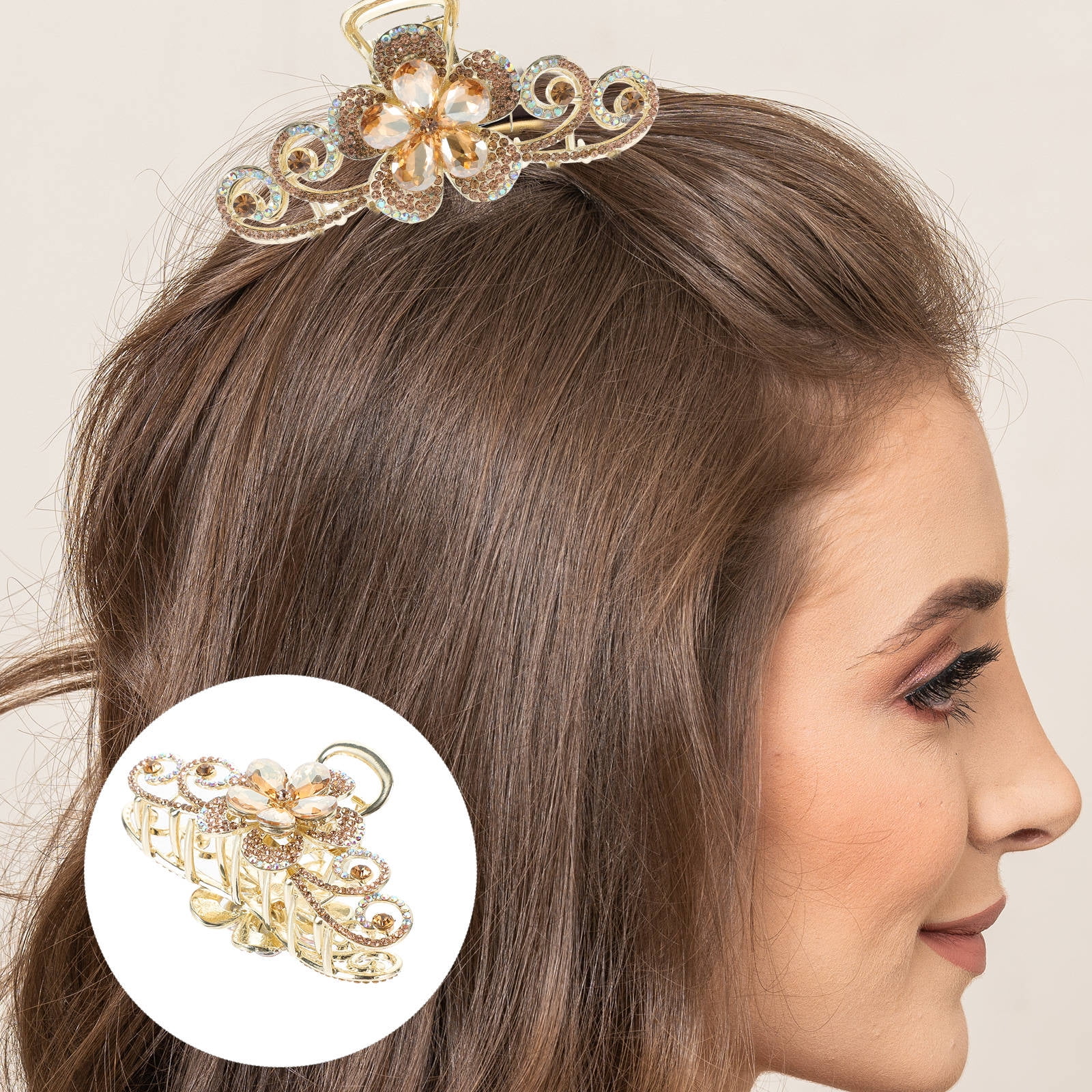 ELAYARD 1Set Rhinestone Clips For Hair Twisted Hair Clip Style Updos ...