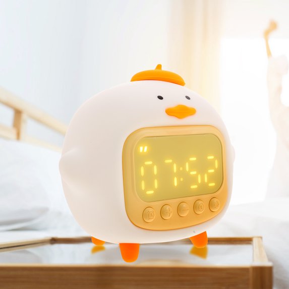 ELAYARD 1Set Compact White Digital Alarm Clock Night Lamp for Bedroom ...