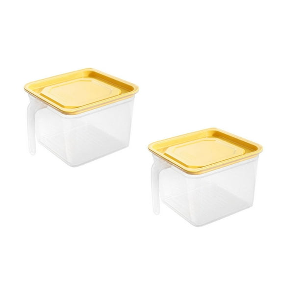 ELAYARD 2 Pcs Airtight Food Crisper Storage Container Plastic Fresh Keeping for Household Fridge ...