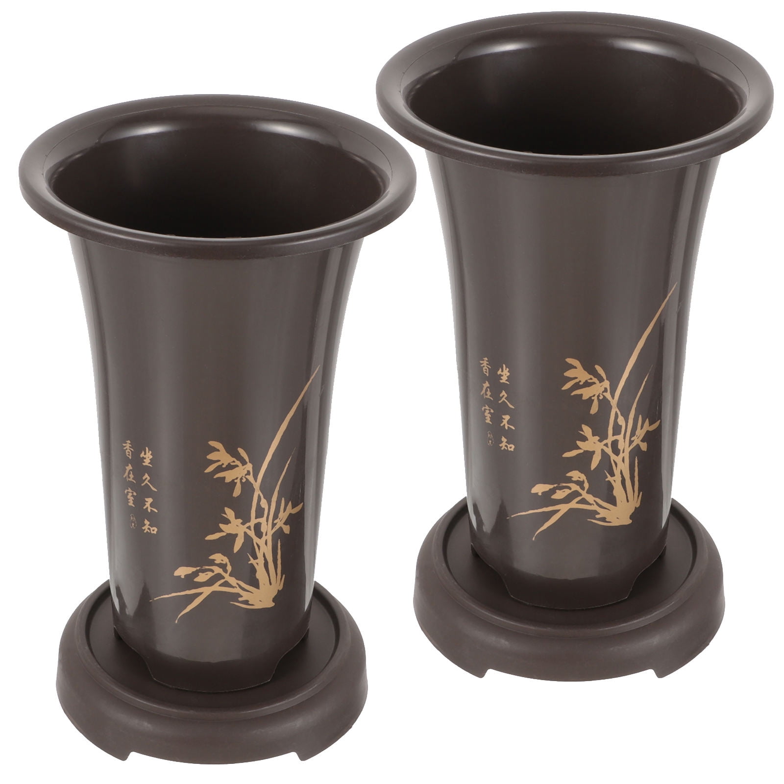ELAYARD 2Sets Coffee Ceramic Flowerpot for Orchid Planting Indoor ...