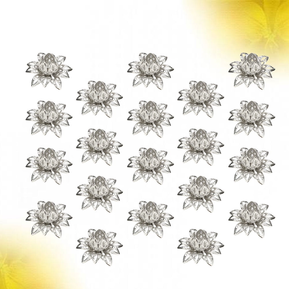 ELAYARD 20Pcs Bead Caps Copper Lotus Style For Jewelry Making Diy ...