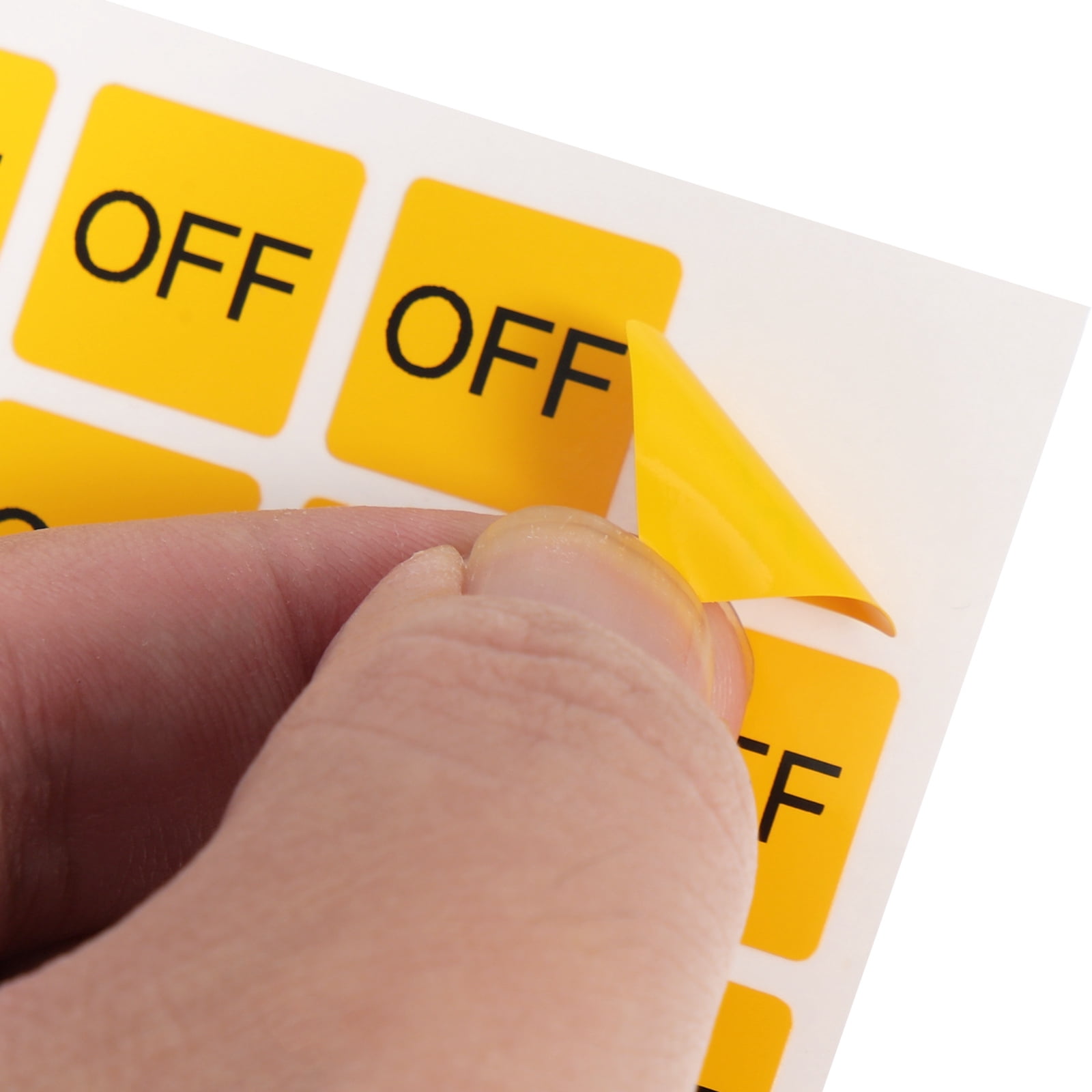 ELAYARD 20Pcs Yellow on Off Sticker Set Practical PVC Device Labels for ...
