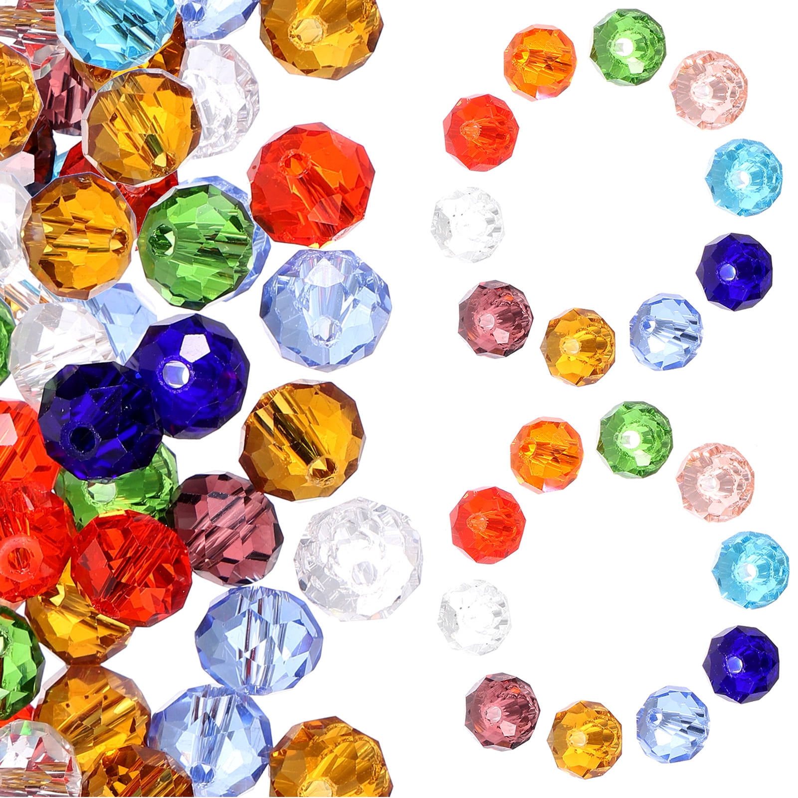 ELAYARD 210Pcs DIY Glass Beads with Holes Assorted Colors for Jewelry ...
