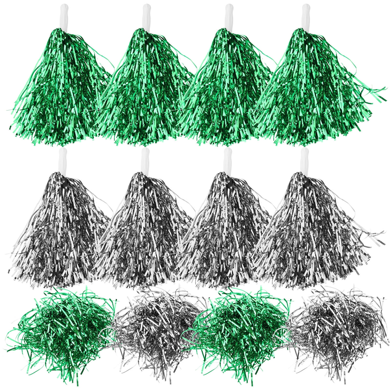 ELAYARD Cheer Poms Cheerleading Pom Poms Pet Silver 24-Pcs For Team ...