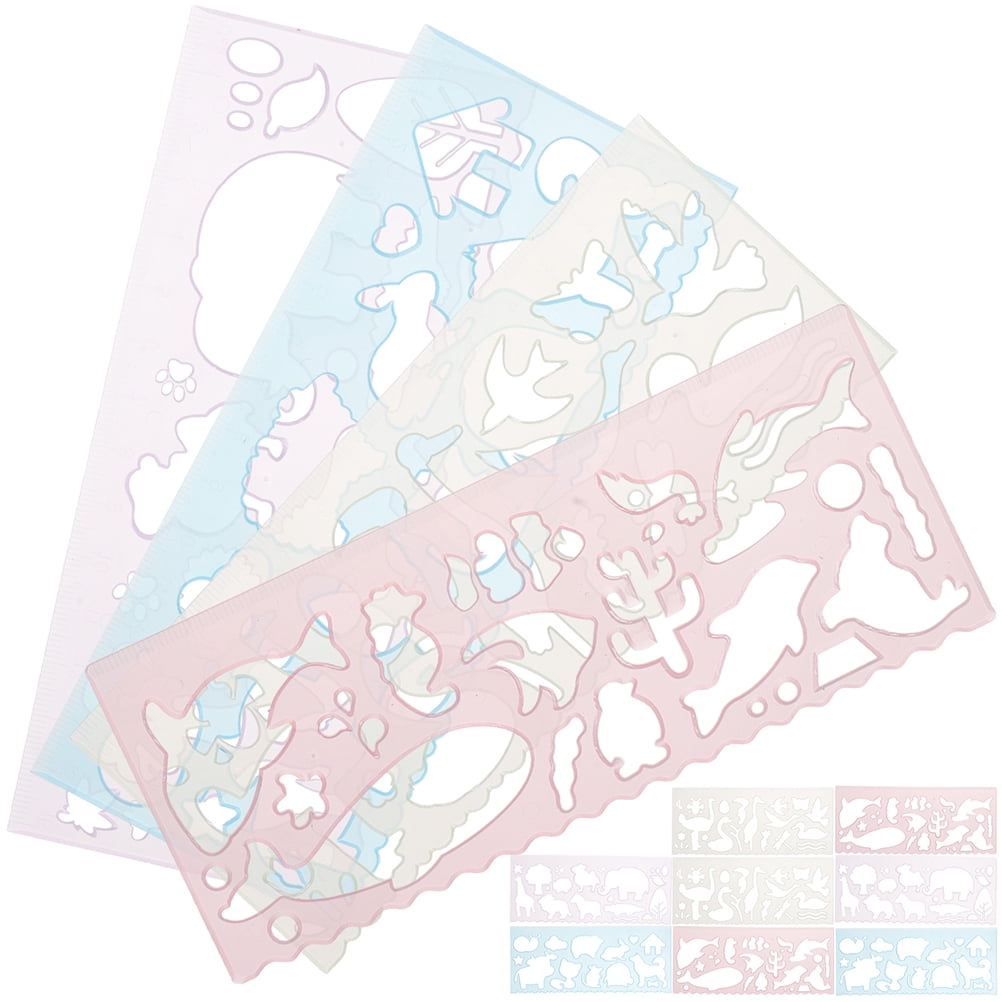 ELAYARD 24Set Stencils for Kids Assorted Color PP Art Education for ...