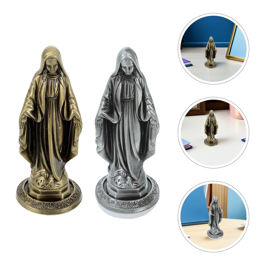 ELAYARD 2Pcs Alloy Blessed Mother Statue Spiritual Figurine for ...