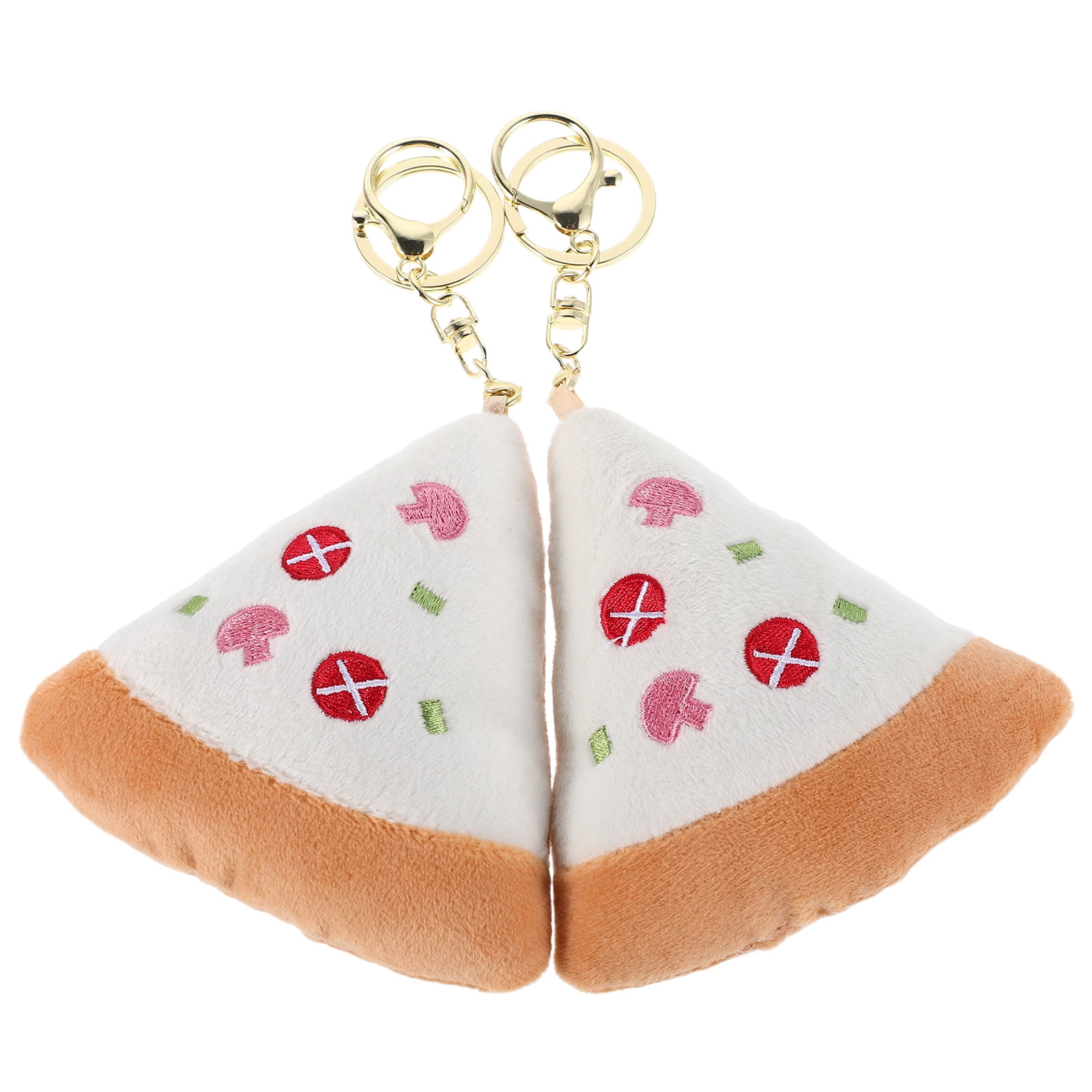 ELAYARD 2Pcs Pizza Keychain Bag Decor Key Holder Multi Color PP Cotton ...