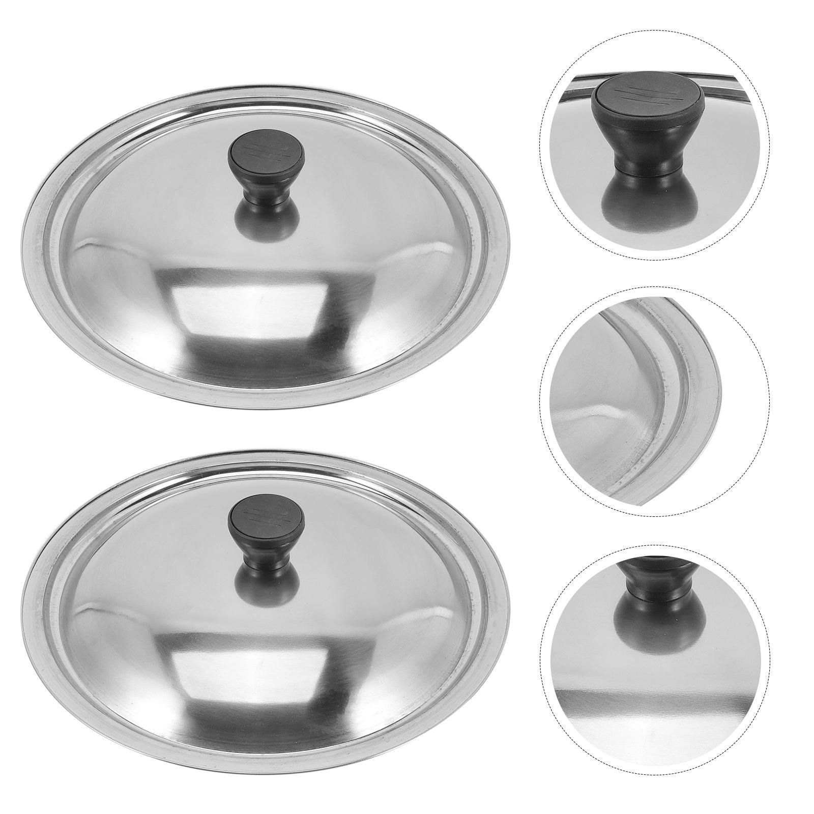 ELAYARD Pot Covers Cooking Lids Silver Stainless Steel 2Pcs Rainproof ...