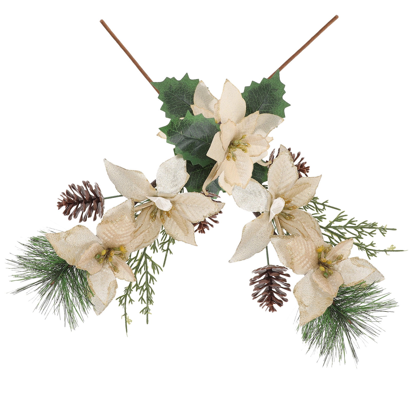 ELAYARD Xmas Poinsettia Stems Realistic Beautiful Plastic Lint Home ...