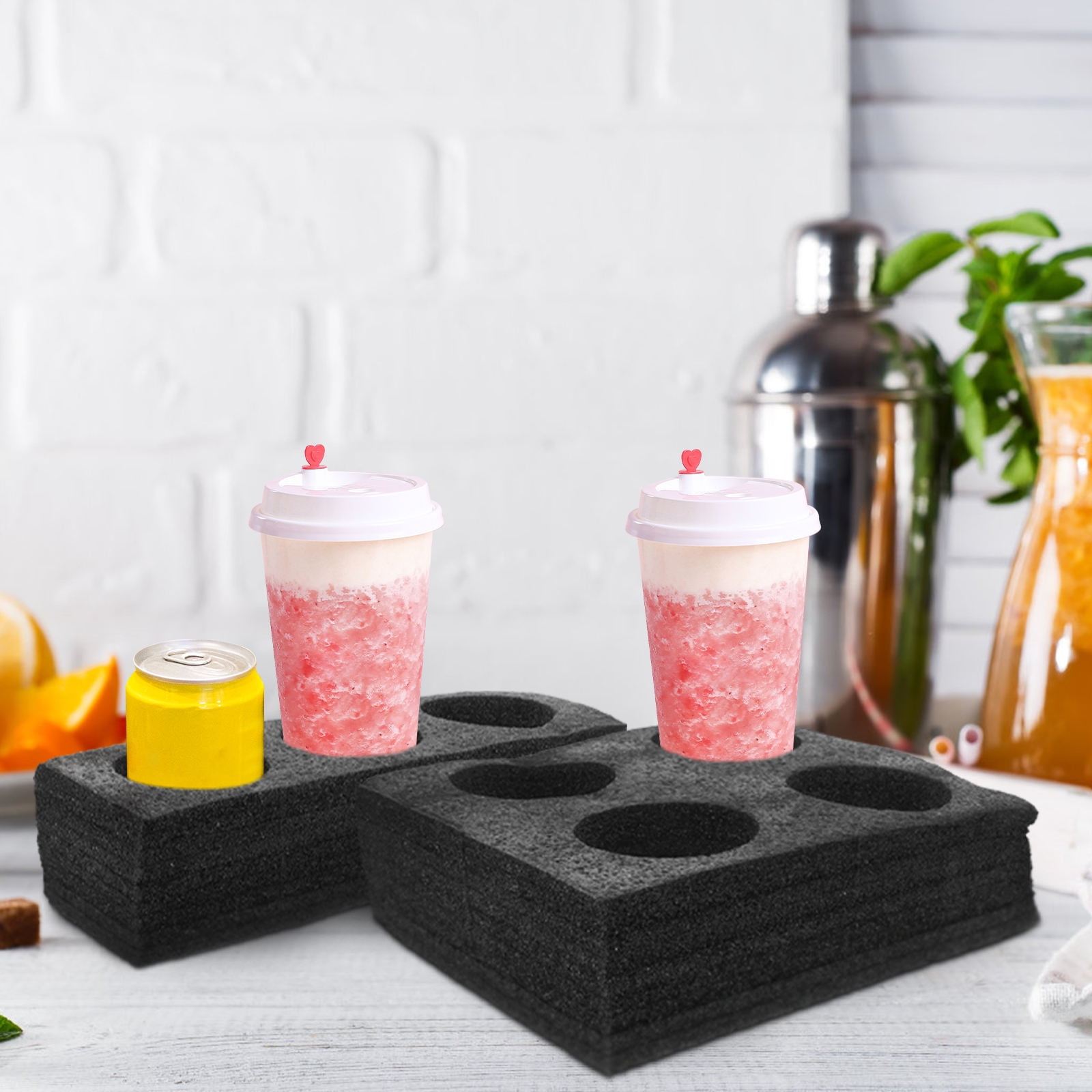 ELAYARD Drinks Carrier Simple Design Black EPE Foam 2Pcs - Walmart.com
