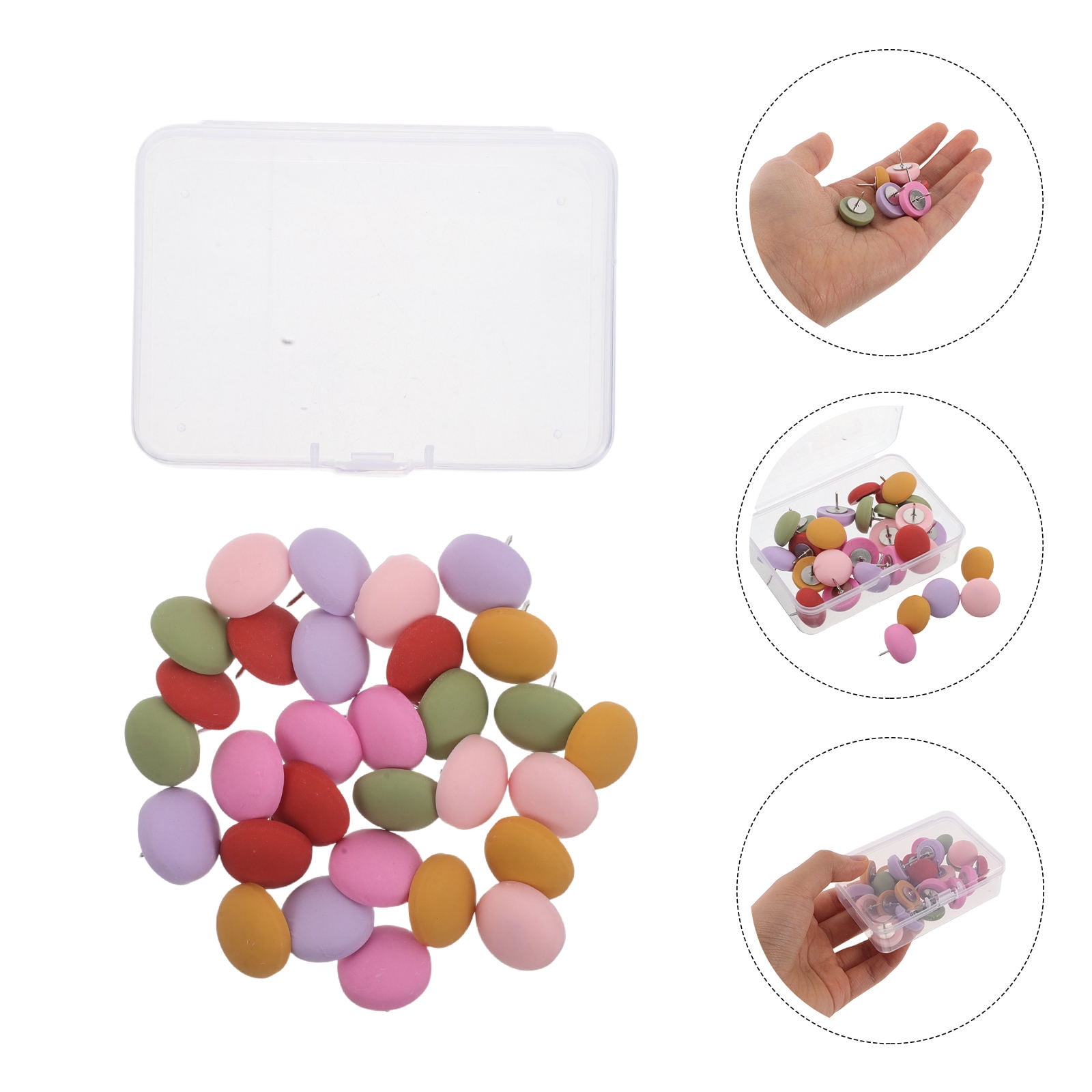 ELAYARD 30Pcs Multicolor Decorative Push Pins with Matte Finish for ...