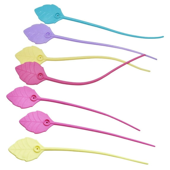 ELAYARD 30pcs Cute Leaf Shape Sealing Clips Silicone Ties for Storage ...