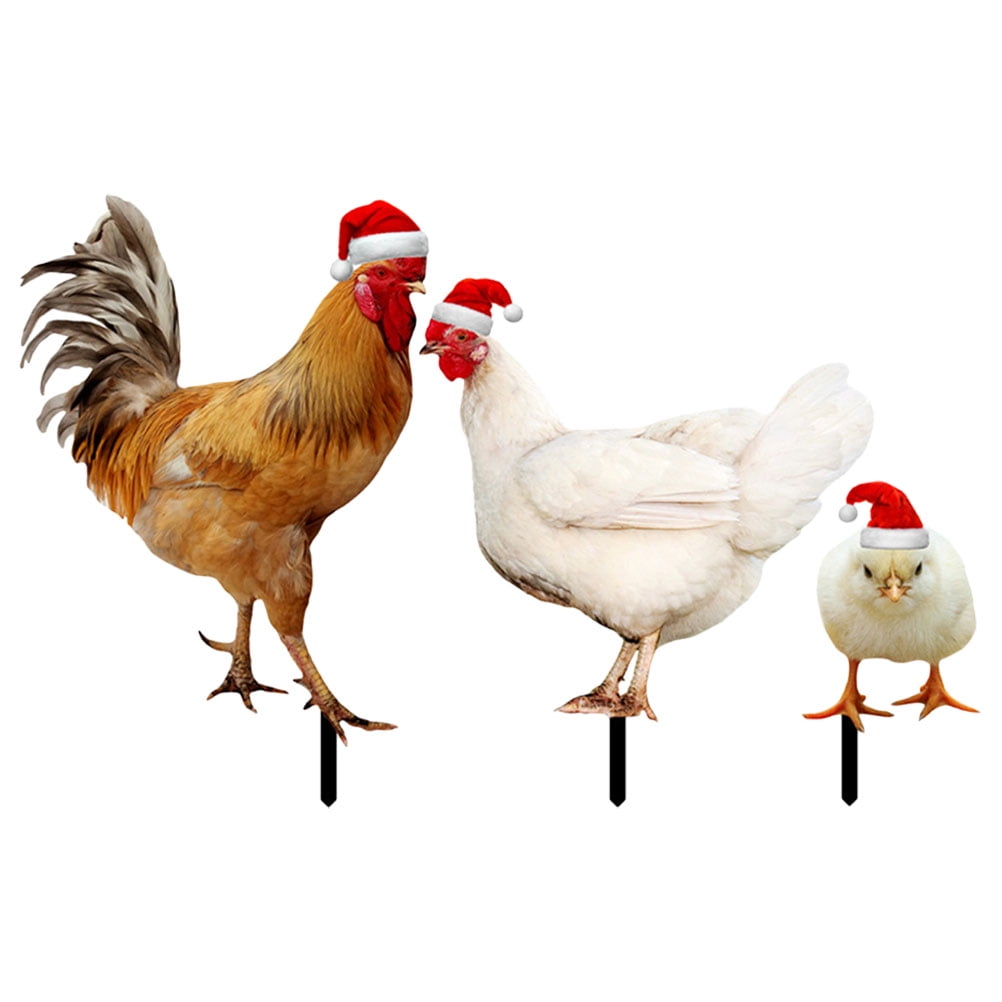 ELAYARD Garden Chicken Stake, Assorted Color, Durable Acrylic, Eye ...
