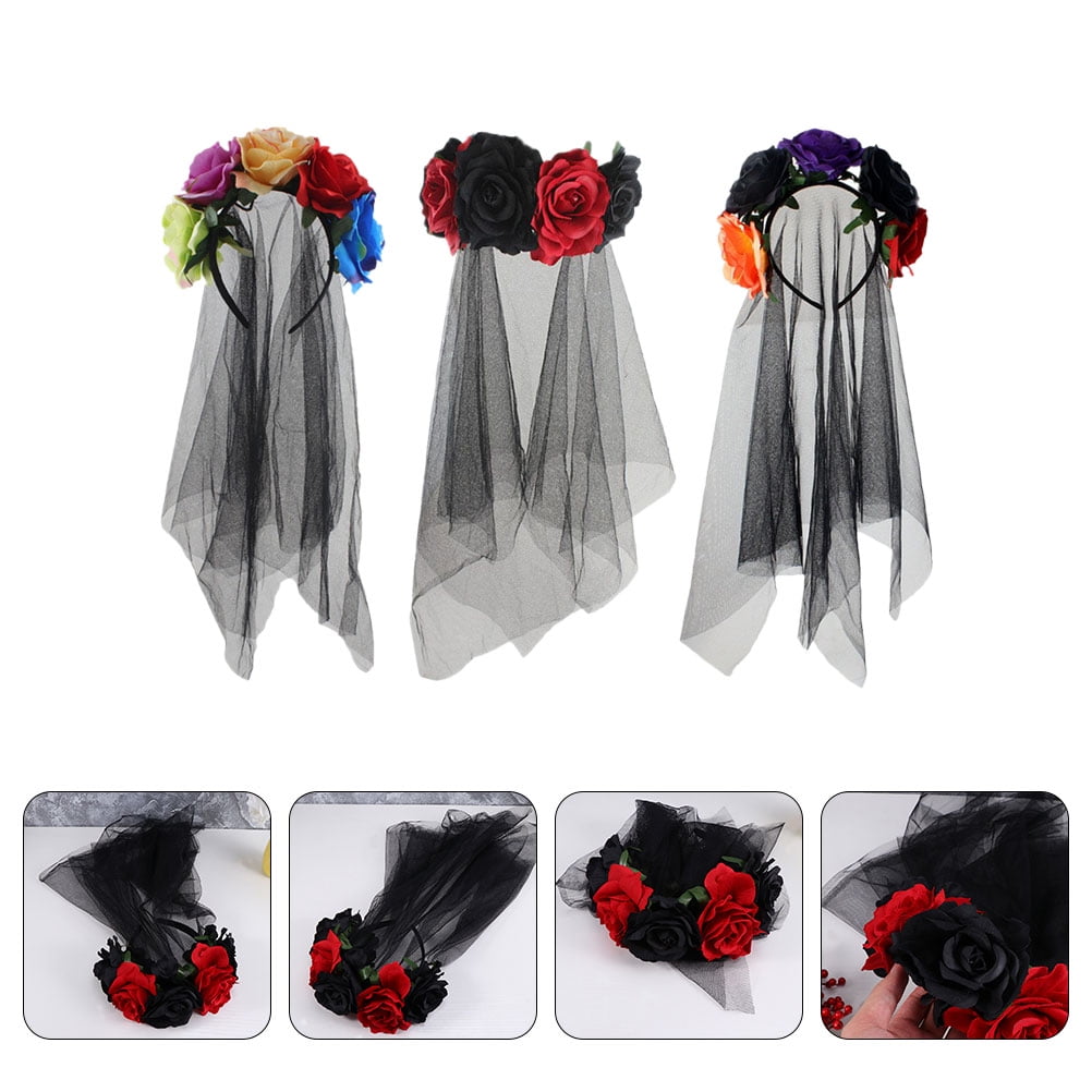 ELAYARD 3Pcs Party Headwear for Cosplay in Red Fabrics with Circular ...