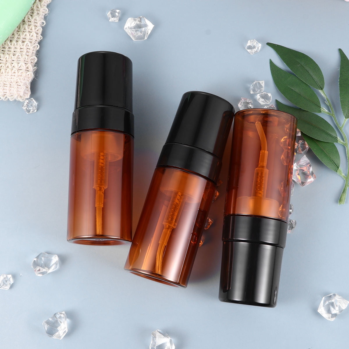 ELAYARD 3pcs Brown Plastic Bottles Liquid Dispenser for Gym Empty ...