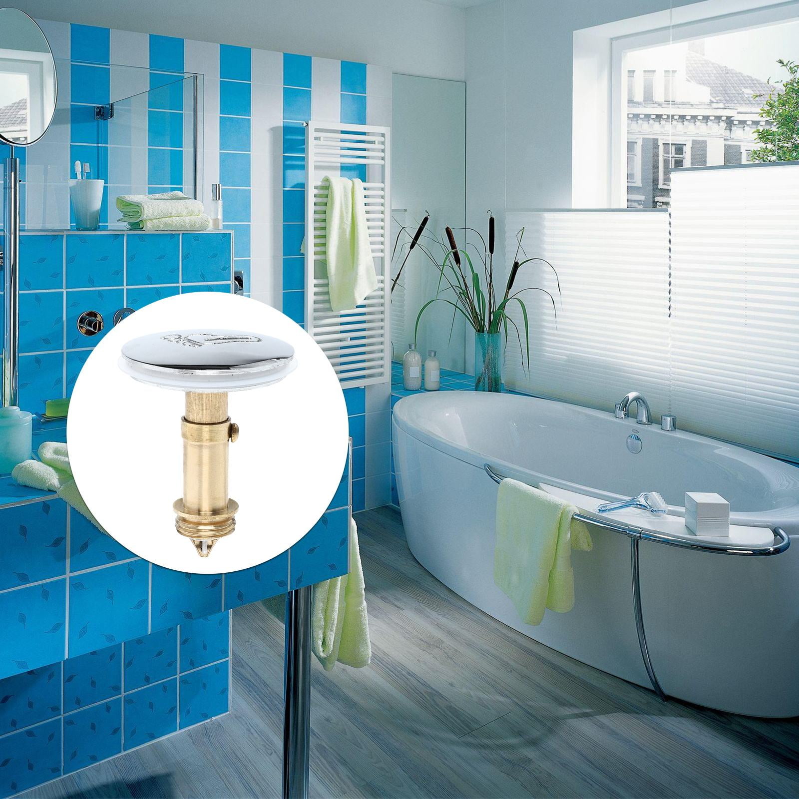 ELAYARD 4.2x5.8cm Silver Bathtub Sink Plug for Drain Odor Prevention 1 ...