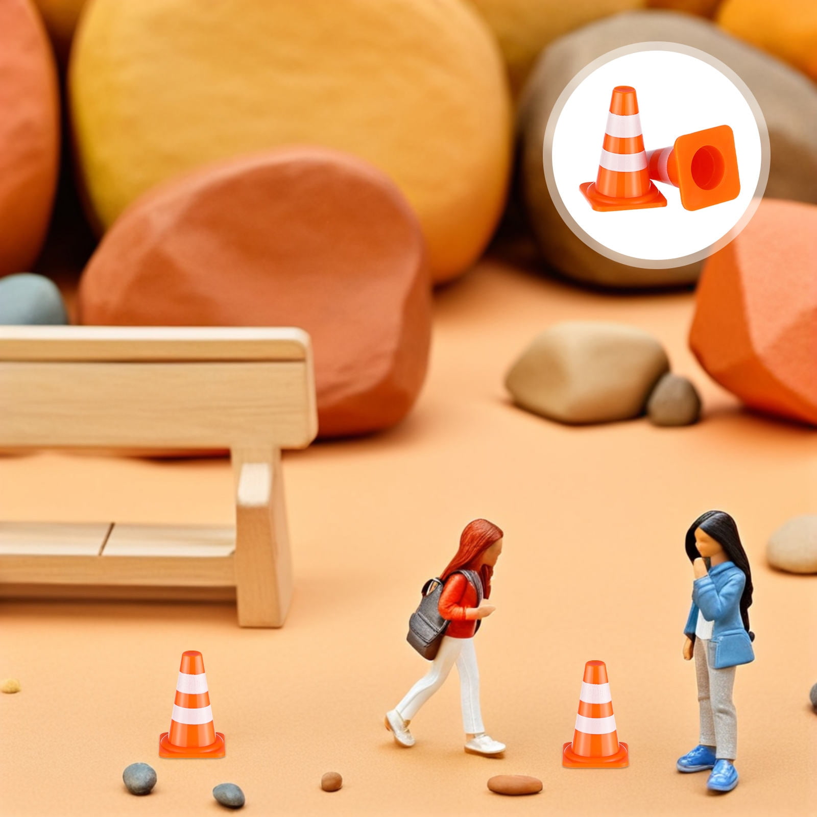 ELAYARD 40-Piece Orange Safety Cones and Roadblocks Set for Realistic ...