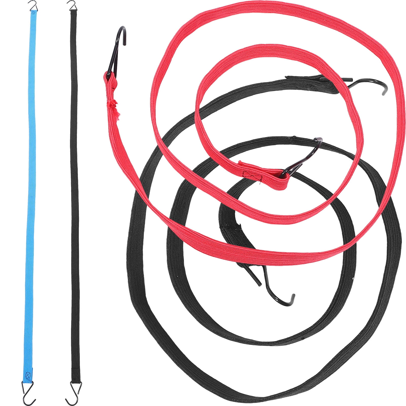 ELAYARD 4Pcs Cargo Fixing Bungee Cords Flat Elastic Straps with Hooks for Bike and Luggage ...