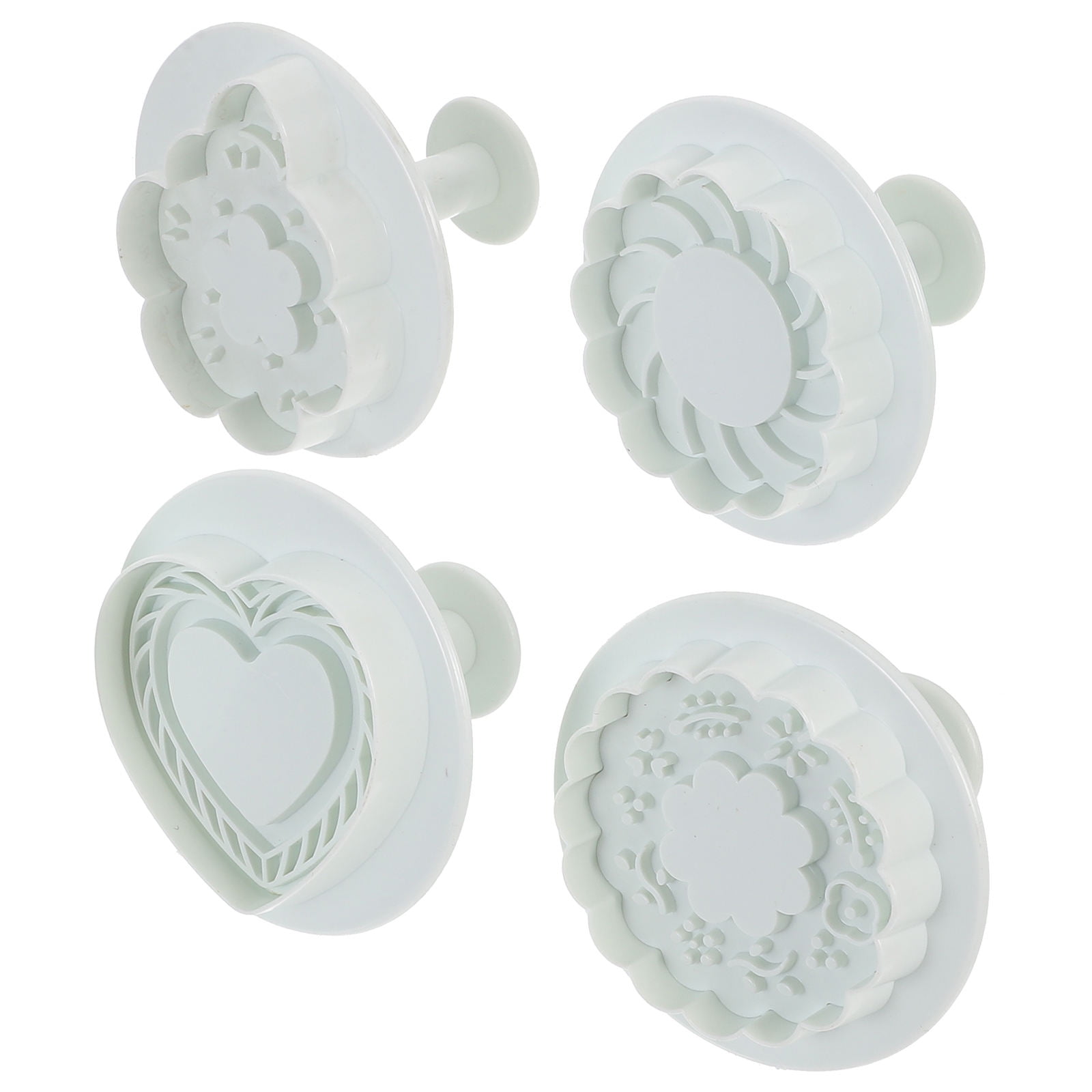 ELAYARD Cookie Stamps White ABS Reusable Baking Molds for Home Use 4Pcs ...