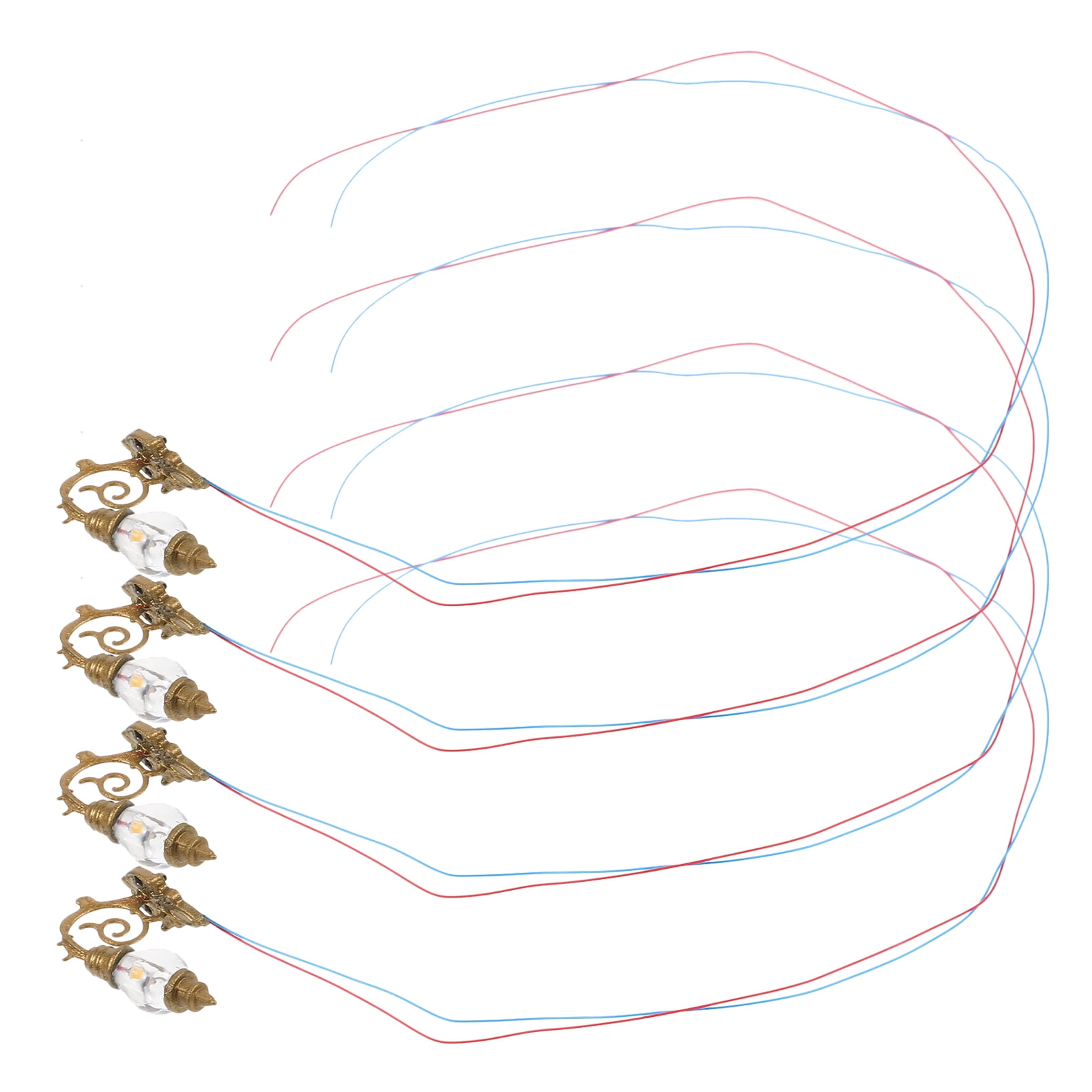 ELAYARD 4pcs Small Light Miniature Room Decor Golden Metal Lighting for ...