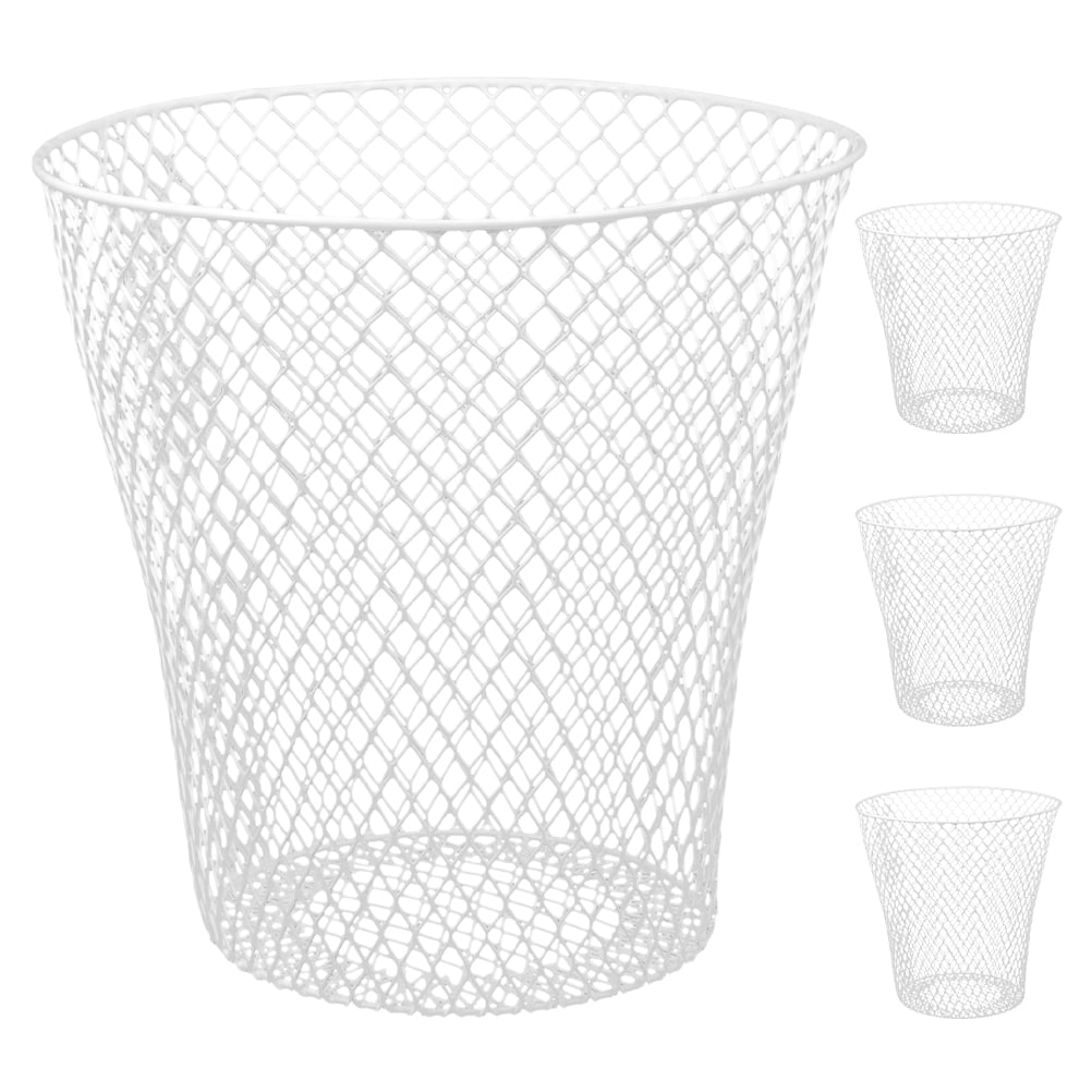 ELAYARD 4pcs Waste Basket for Bedroom Iron Garbage Wastebasket Mesh ...