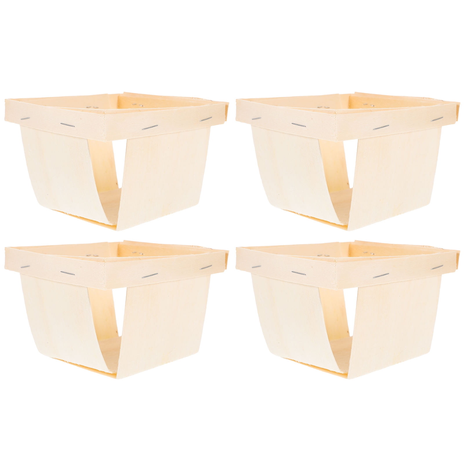 ELAYARD 4Pcs Portable Wood Storage Basket for Kitchen Decorative ...