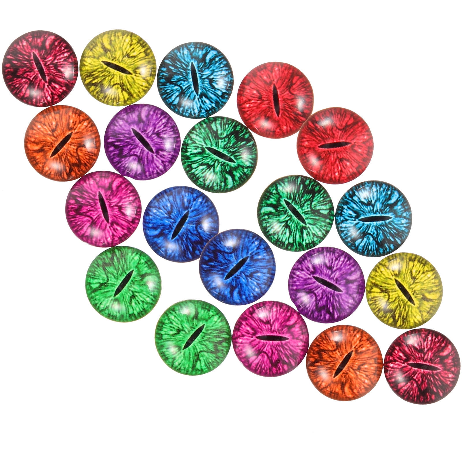 ELAYARD 50Pcs Glass Round Eye Decorations Assorted Colors for Craft and ...