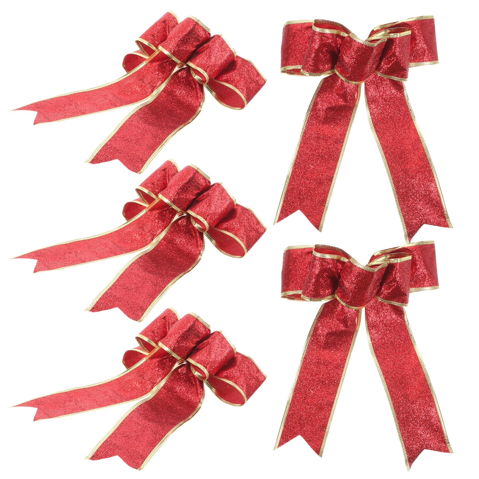 ELAYARD 5Pcs Red Christmas Bow Ornaments for Tree Wreaths Doors Walls ...