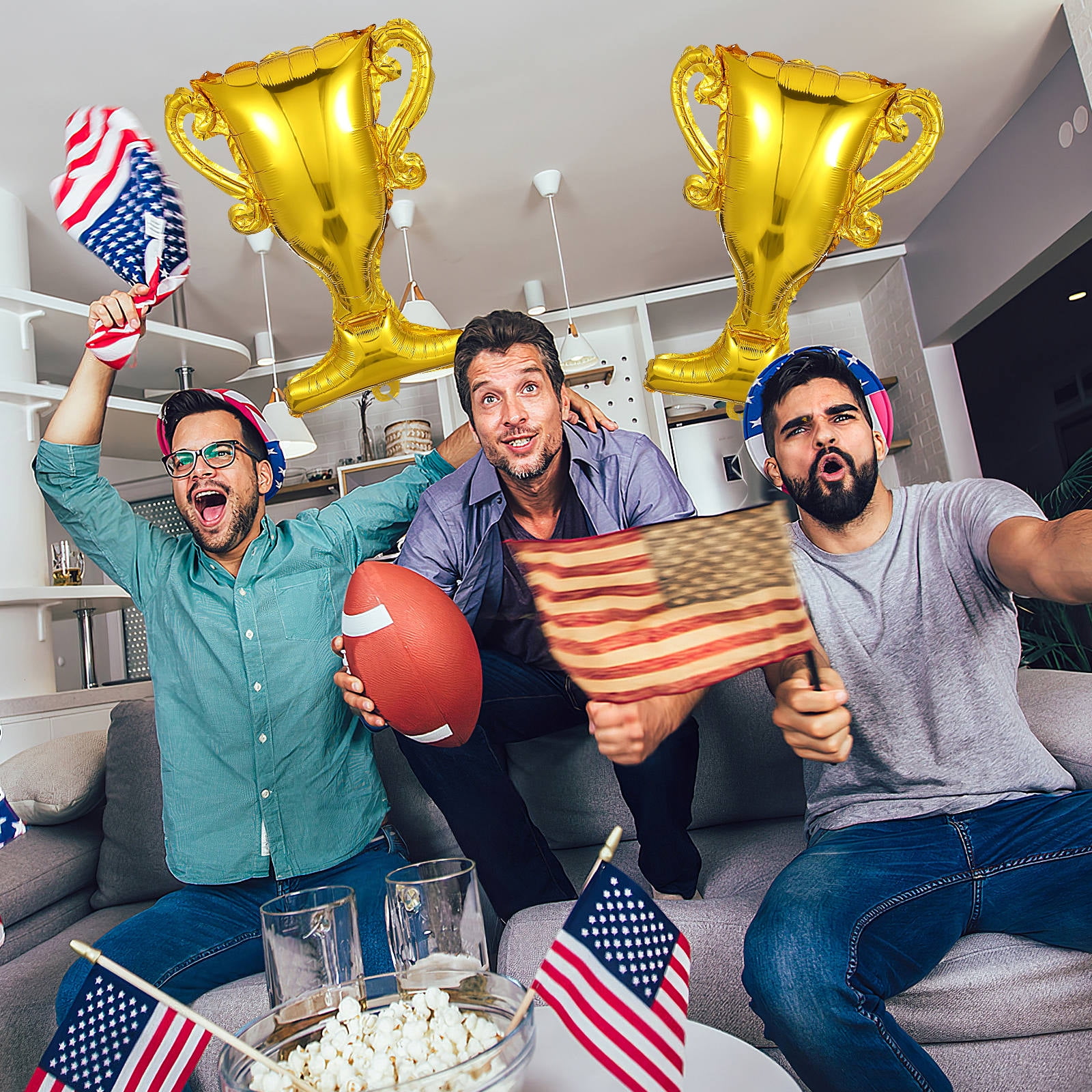 ELAYARD 5Pcs Trophy Appearance Balloon Golden Graduation Party ...