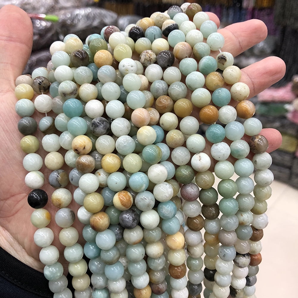 ELAYARD 60PCS Round Bead Natural Multi DIY Gifts for Jewelry Makers and ...