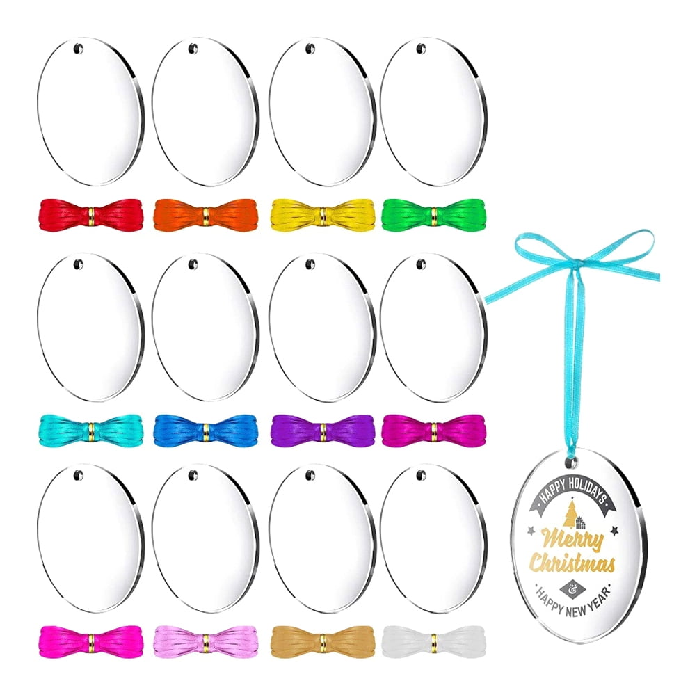 ELAYARD 60Pcs Clear Acrylic Discs Keychain Blanks for Crafts and DIY ...