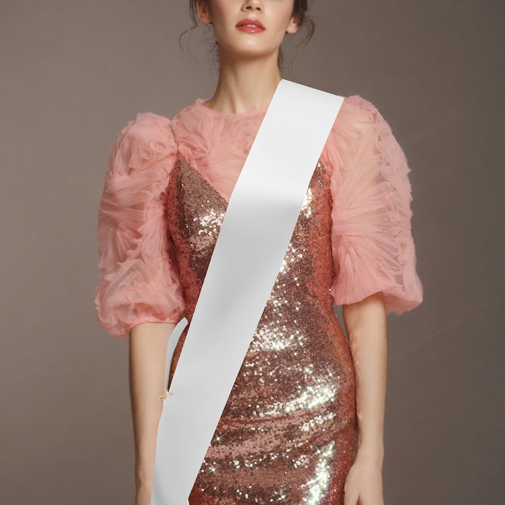 ELAYARD 6Pack Diy Sash White Minimalist Long Strip For Portable Blank ...