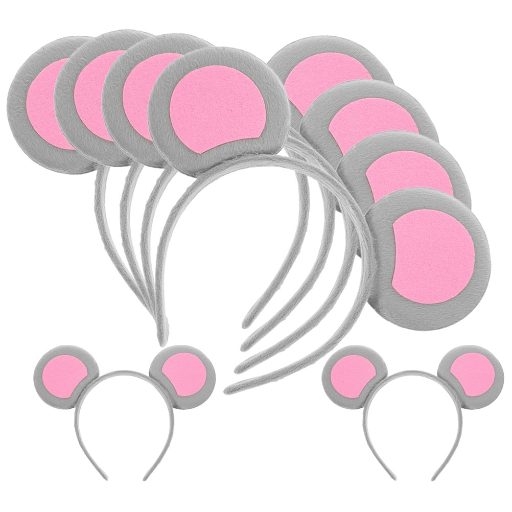 ELAYARD 6Pcs Mouse Ears Headband for Women and Girls in Grey Fabric for ...