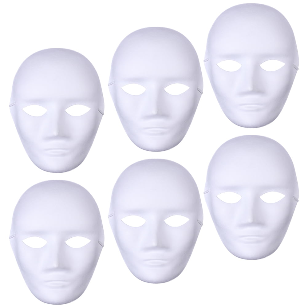 ELAYARD 6Set Pulp Mask Oval Blank Design For Diy Project Party Favor ...
