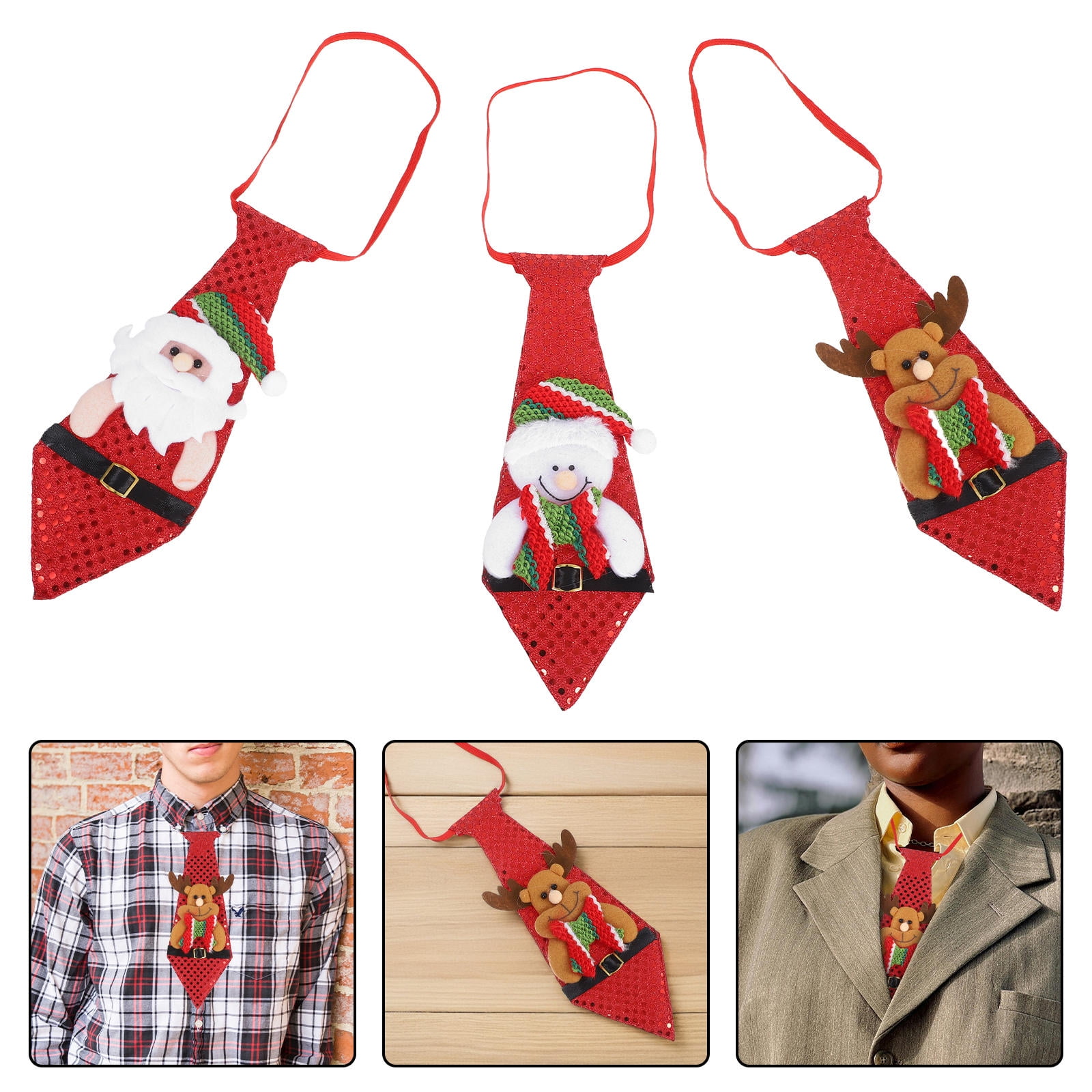 ELAYARD Christmas Necktie Decorations Assorted Color Fabric for Party ...