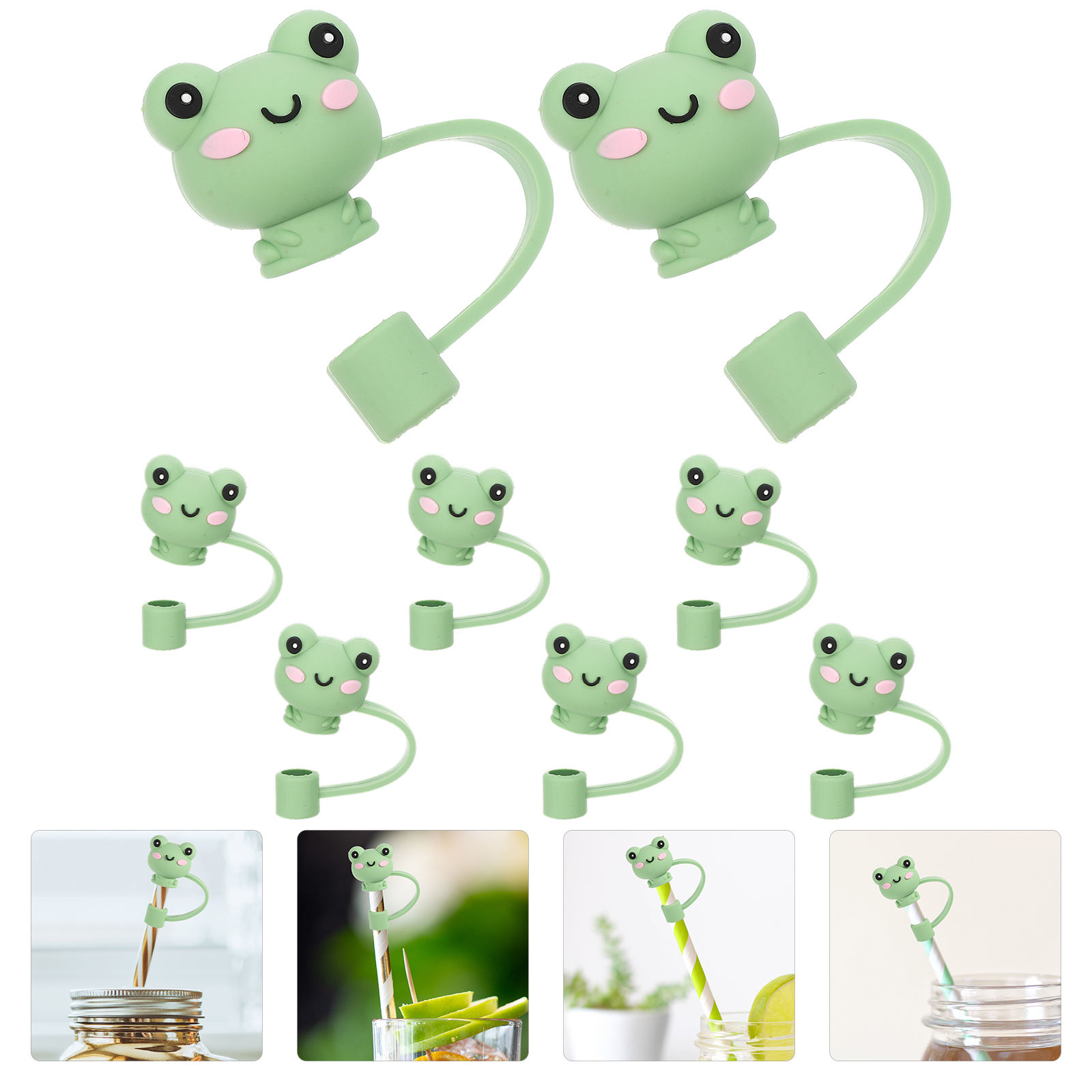 ELAYARD Straw Cover Bulk Silicone Protective Straw Cover 8Pcs - Walmart.com