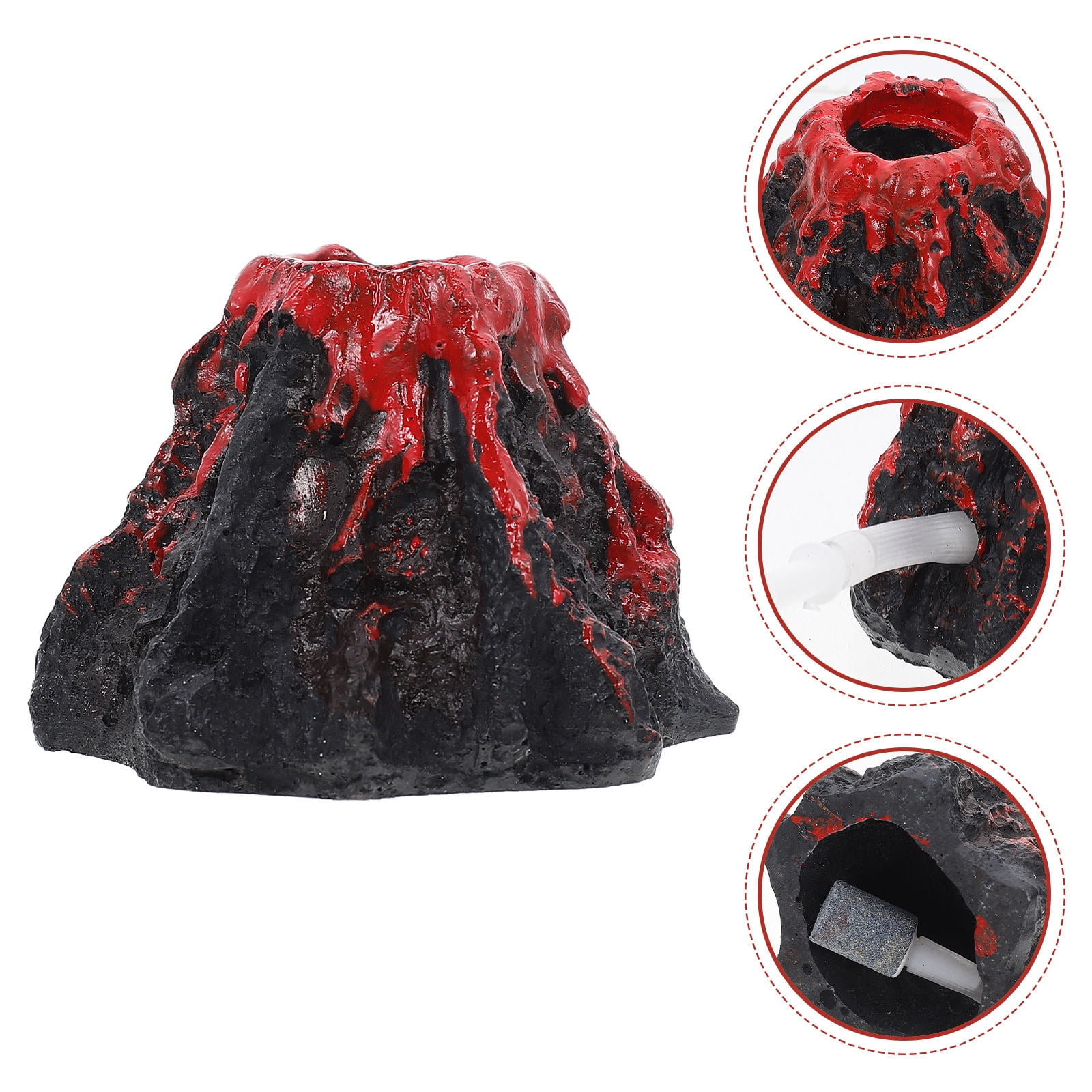 ELAYARD Lifelike Resin Volcano Aquarium Decoration with Fish Tank ...