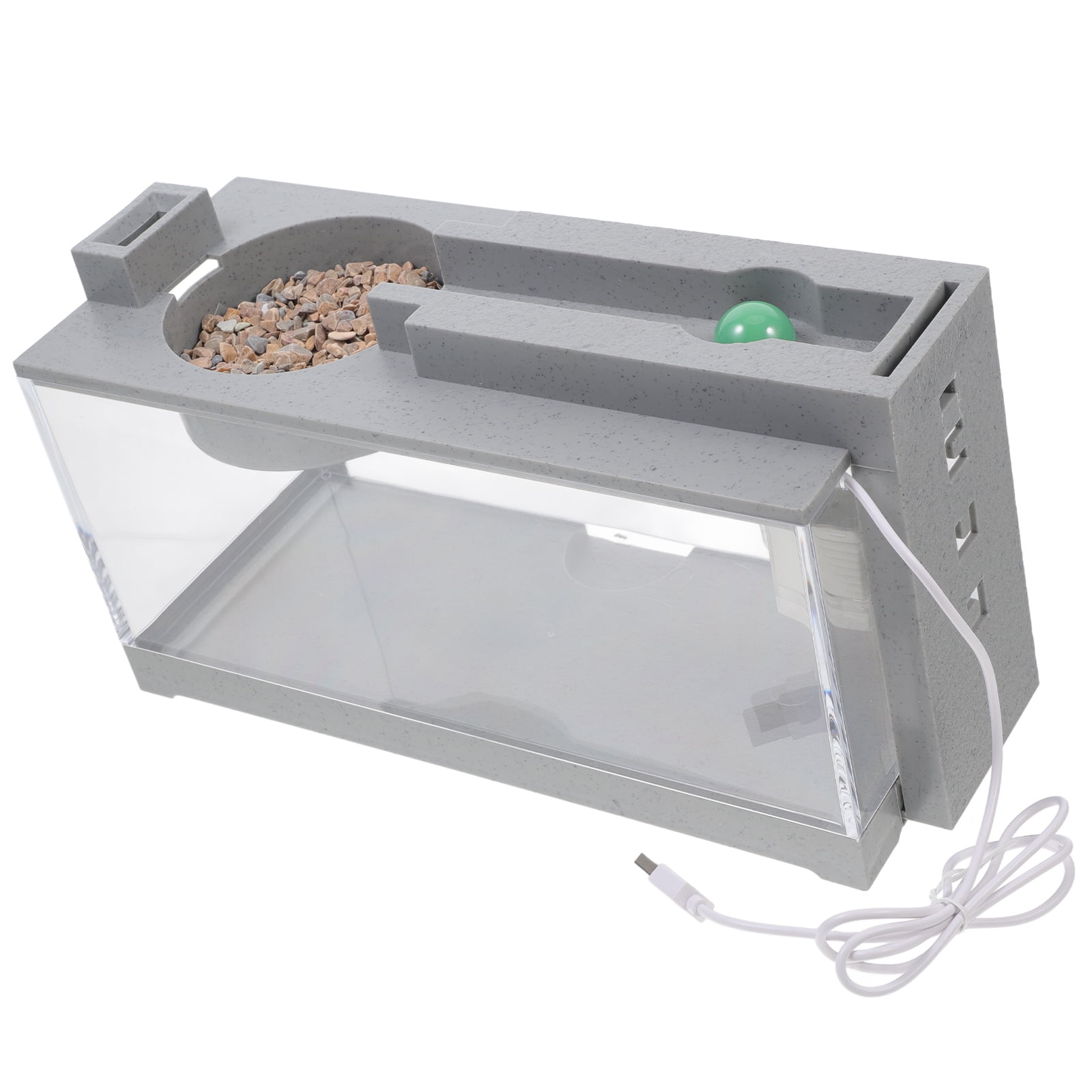 ELAYARD Grey ABS Betta Fish Tank Desktop Aquarium for Office Workers ...