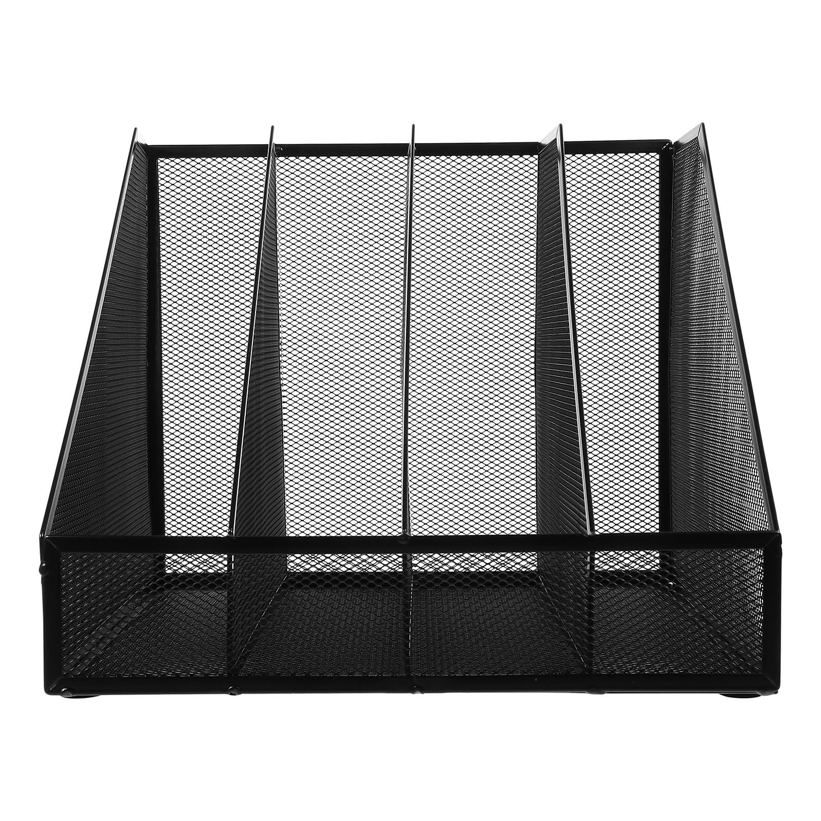 ELAYARD Black Iron Mesh File Organizer for Desktop File Storage with 4 ...