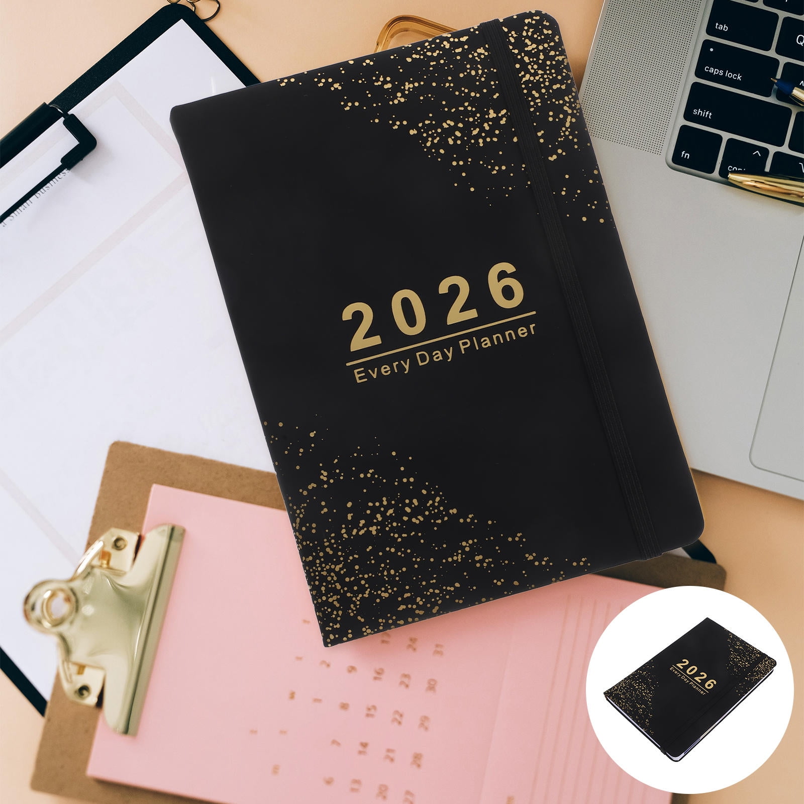 ELAYARD 2026 Daily Business Planner Notebook in Black - Task Organizer ...