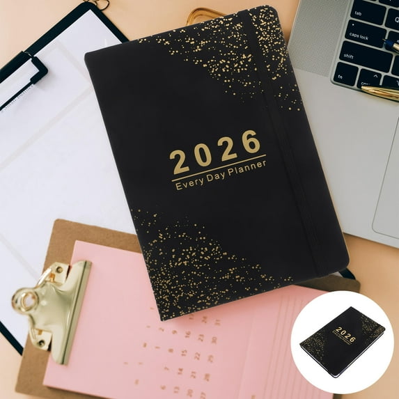 ELAYARD 2026 Daily Business Planner Notebook in Black - Task Organizer ...