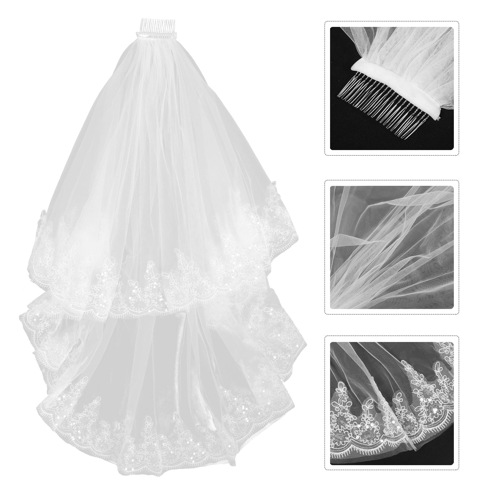ELAYARD Elegant Lace Wedding Veil for Women, Stylish Bridal Veil ...