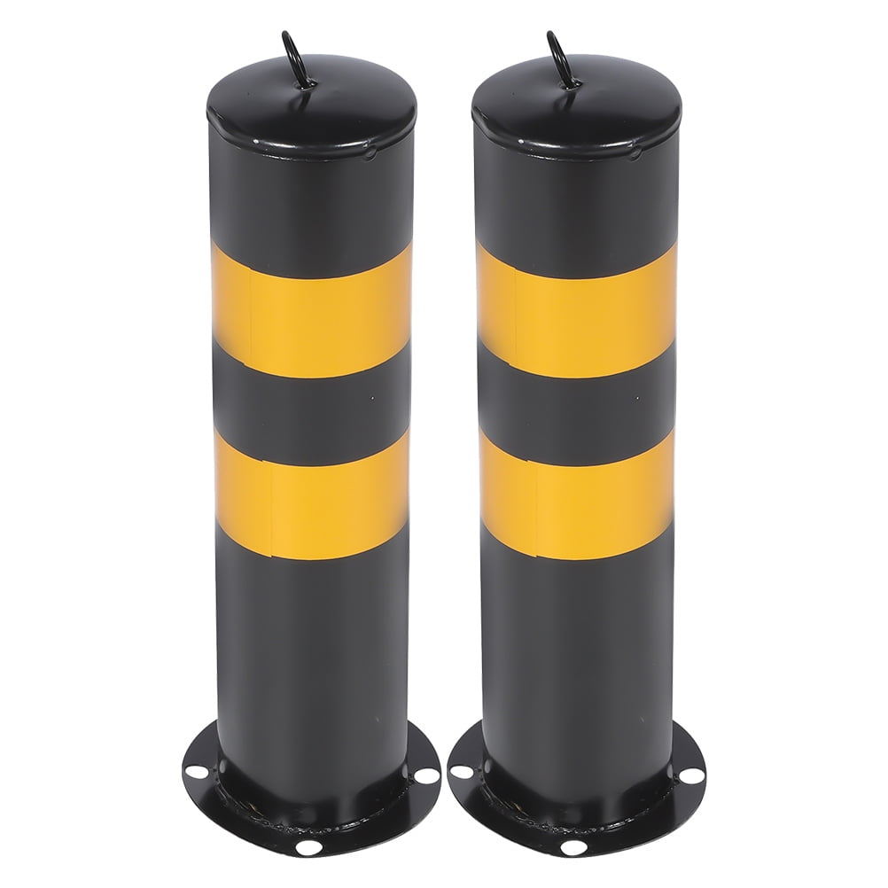 ELAYARD 2Pcs Yellow Driveway Safety Bollards Strong Stainless Steel ...