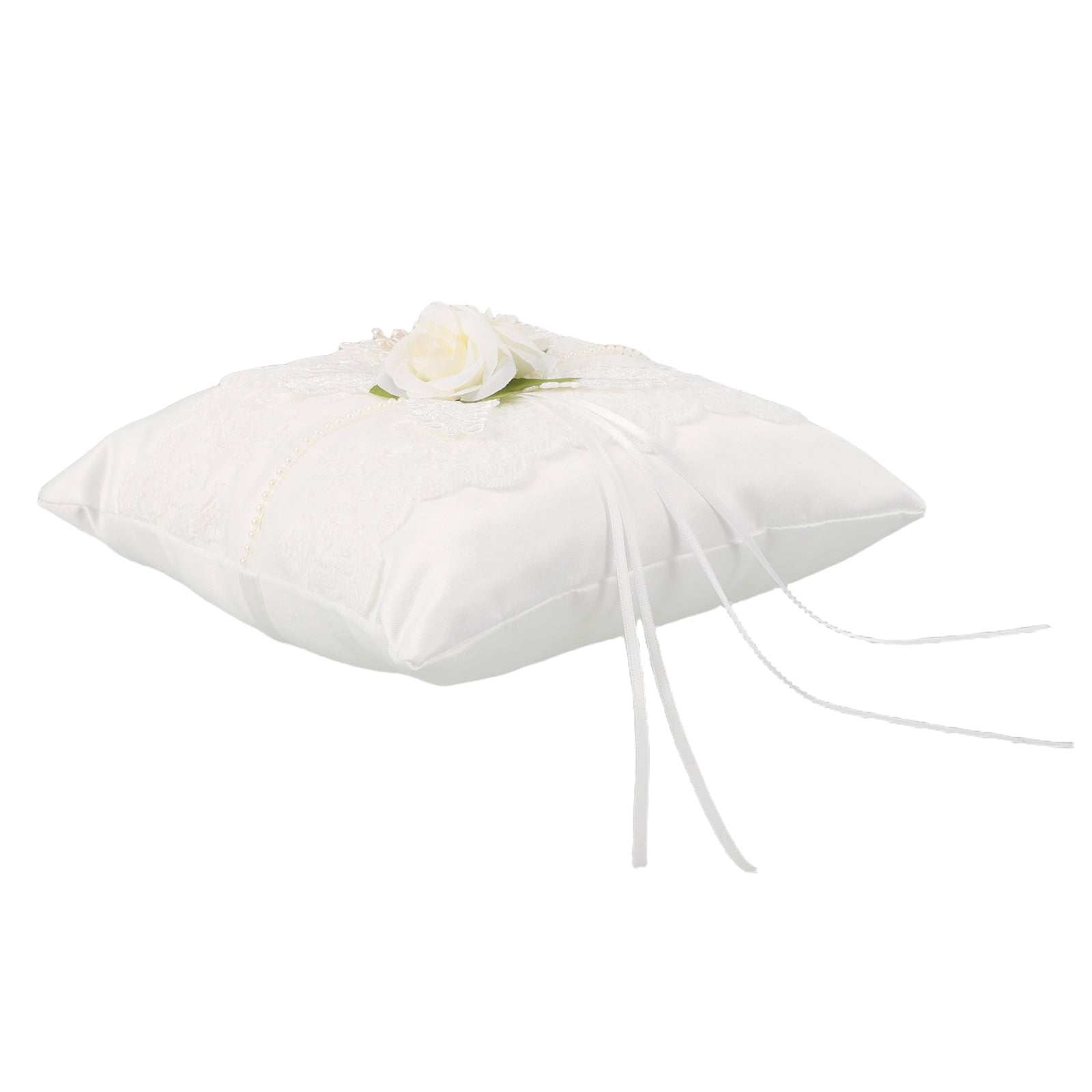 ELAYARD White Lace Wedding Ring Pillow Soft PP Cotton for Beach and ...