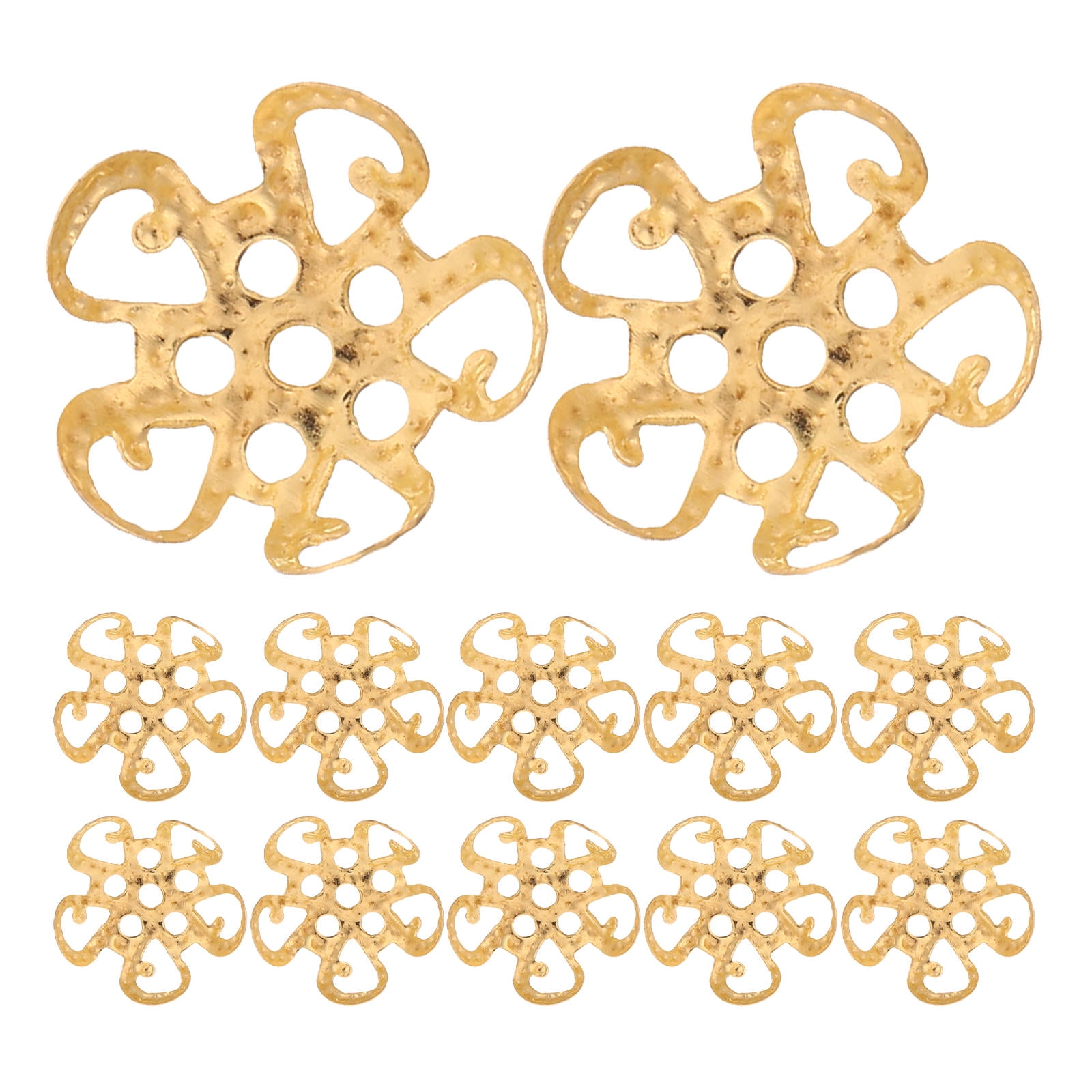 ELAYARD Golden Metal Bead Caps for Jewelry Making with Elegant Flower ...