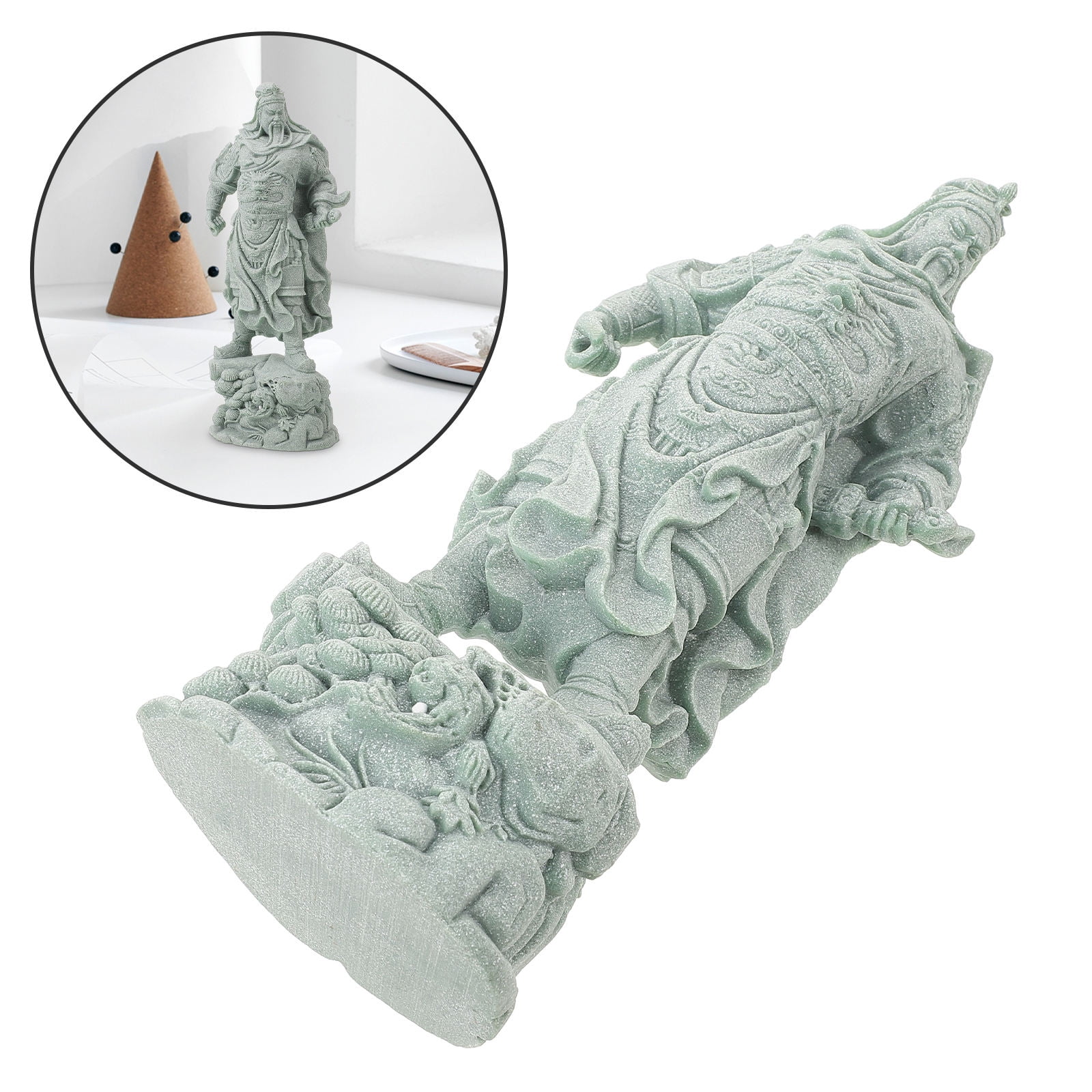 ELAYARD Guan Stone Sculpture for Desktop Decoration Grey Color with ...