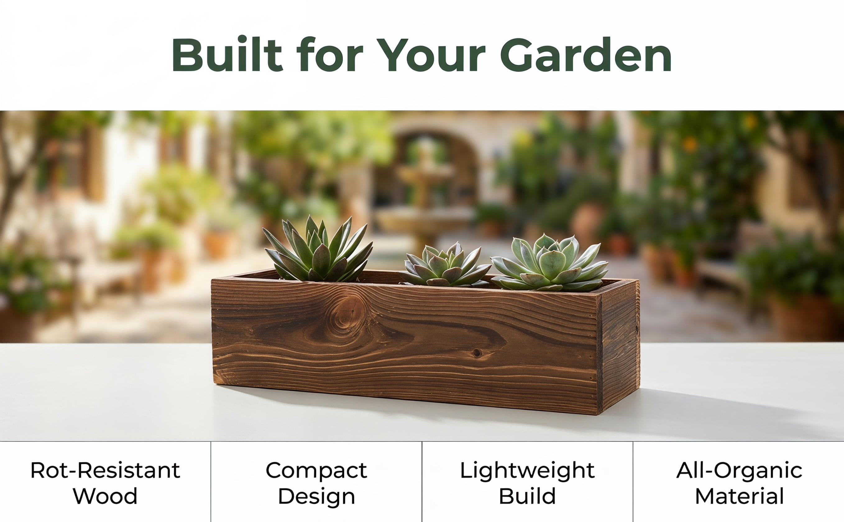 ELAYARD Large Cedar Outdoor Planter Box Wooden Window Flower Pot ...