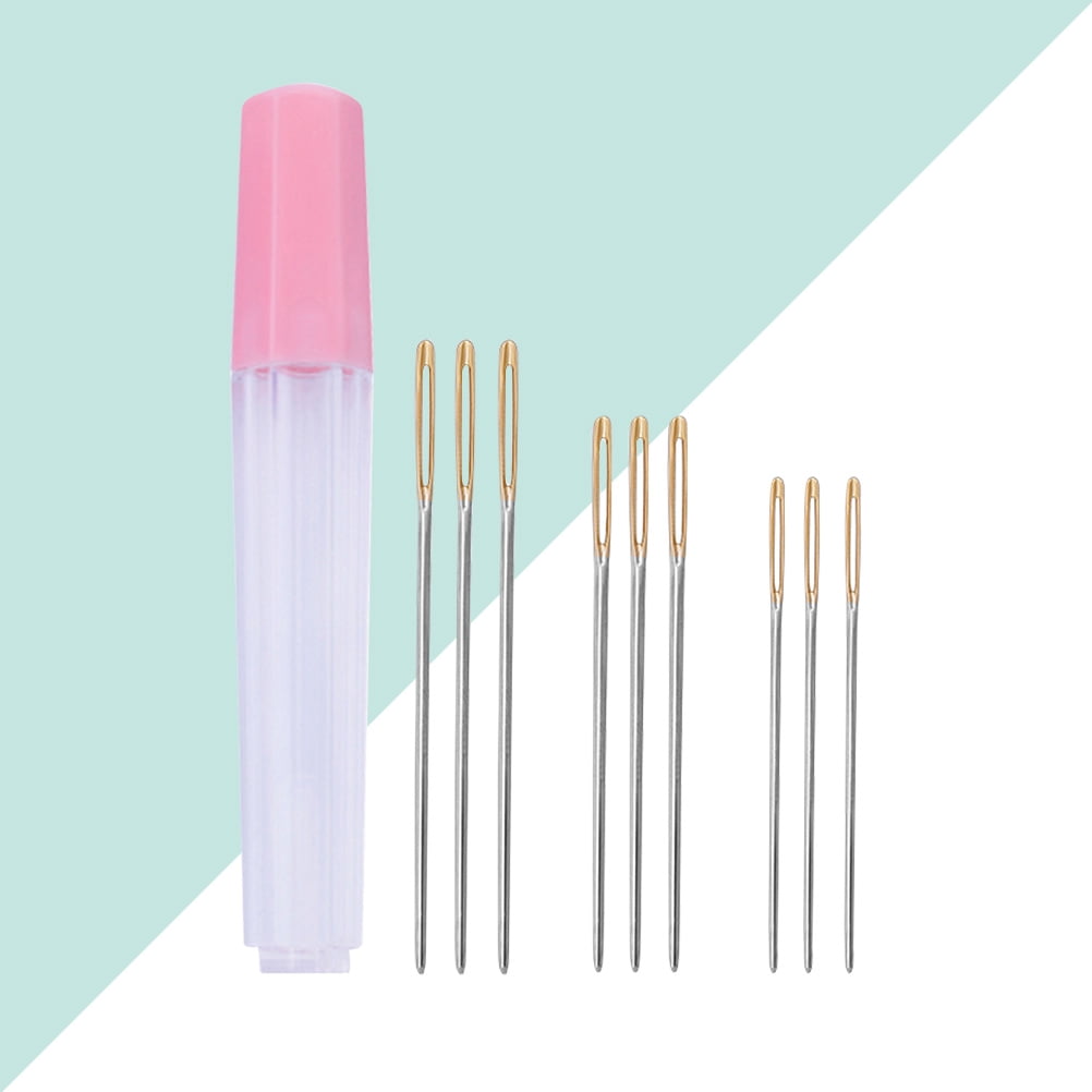 ELAYARD 9Pcs Smooth Golden Blunt Needles for Decorative Stitching and ...