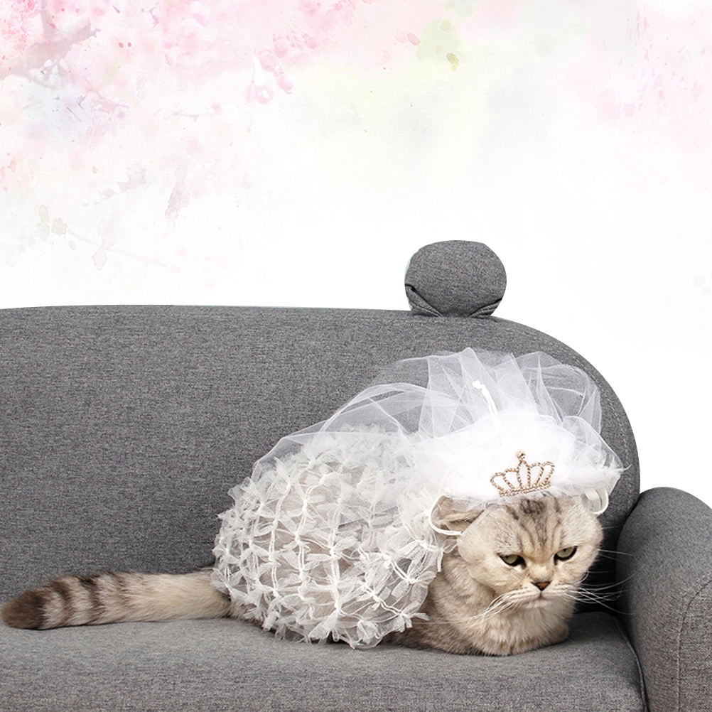 ELAYARD Lovely Pet Costume 1Pack Non-woven Tiara Crown in White for ...